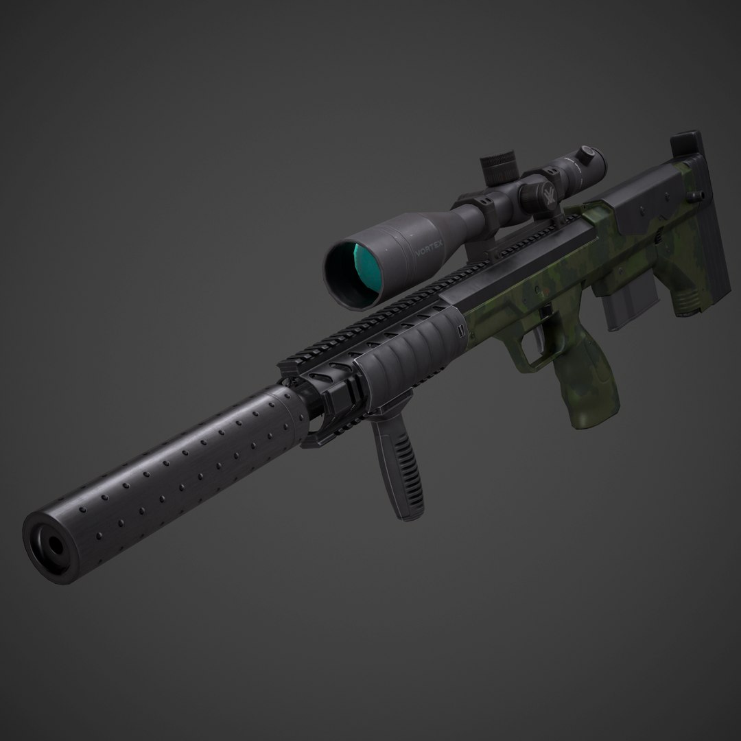 sniper rifle srs dta 3d model