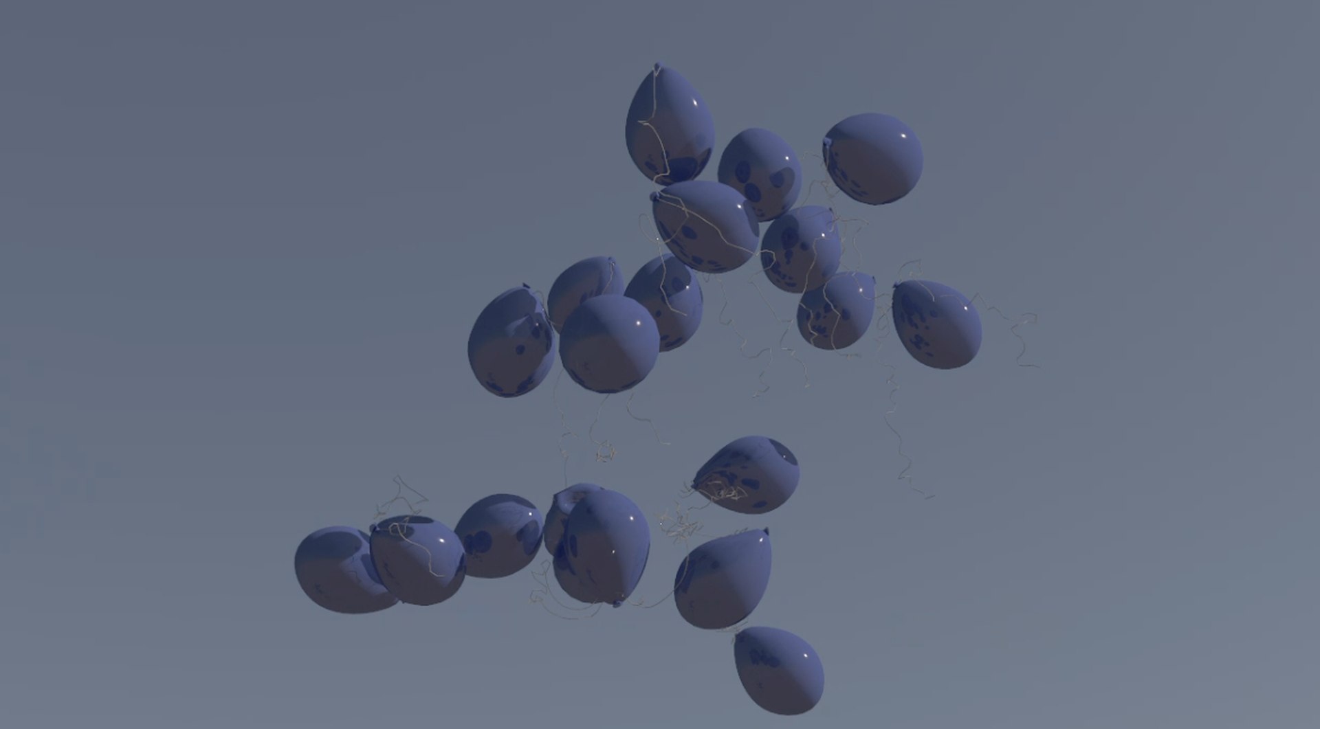 Animated Ballons 2 Sets Idle And Released In The Air 3D Model ...