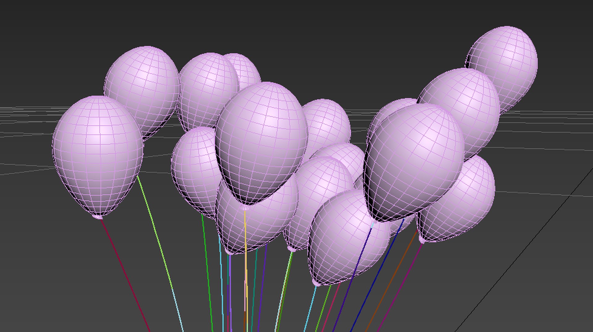 Animated Ballons 2 Sets Idle And Released In The Air 3D Model ...