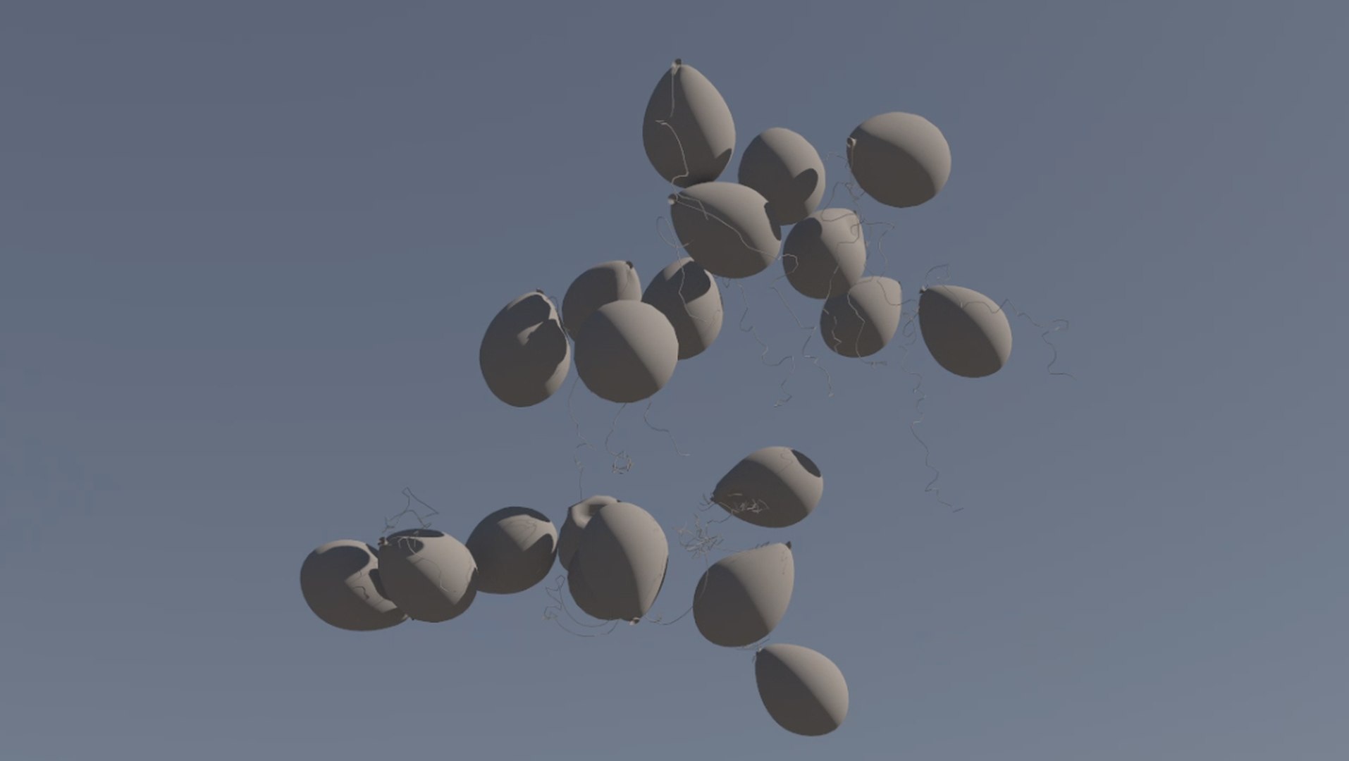 Animated Ballons 2 Sets Idle And Released In The Air 3D Model ...