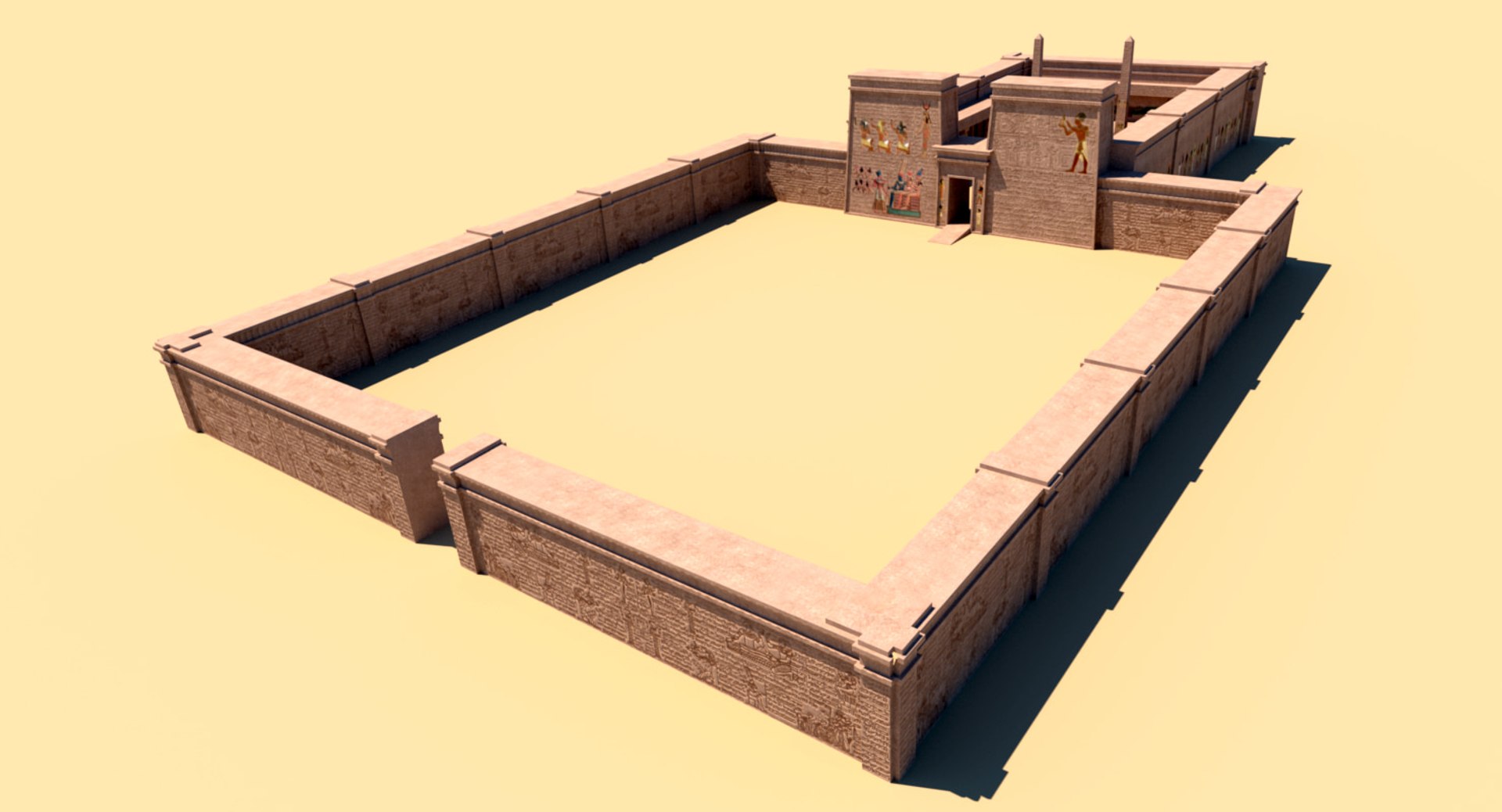 egyptian temple complex 3d model