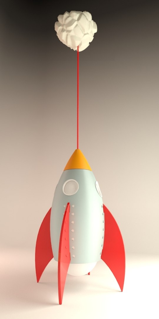 3d Rocket Lamp Light