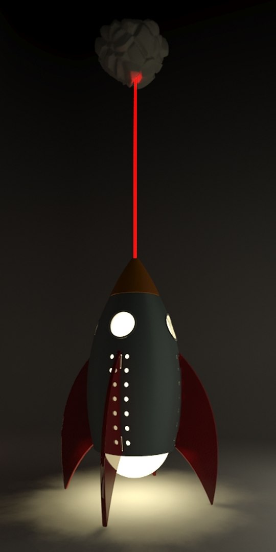 3d Rocket Lamp Light