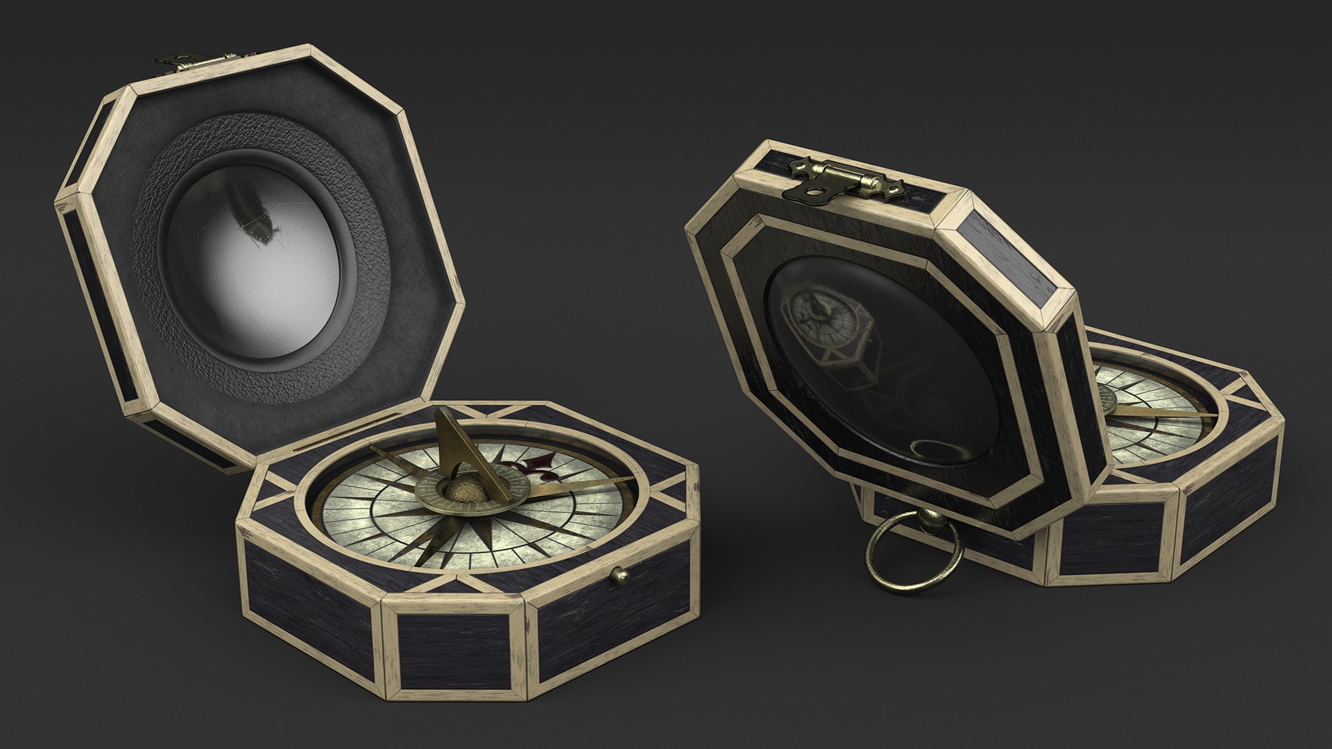 3D Jack Sparrow Compass Open - TurboSquid 2146531