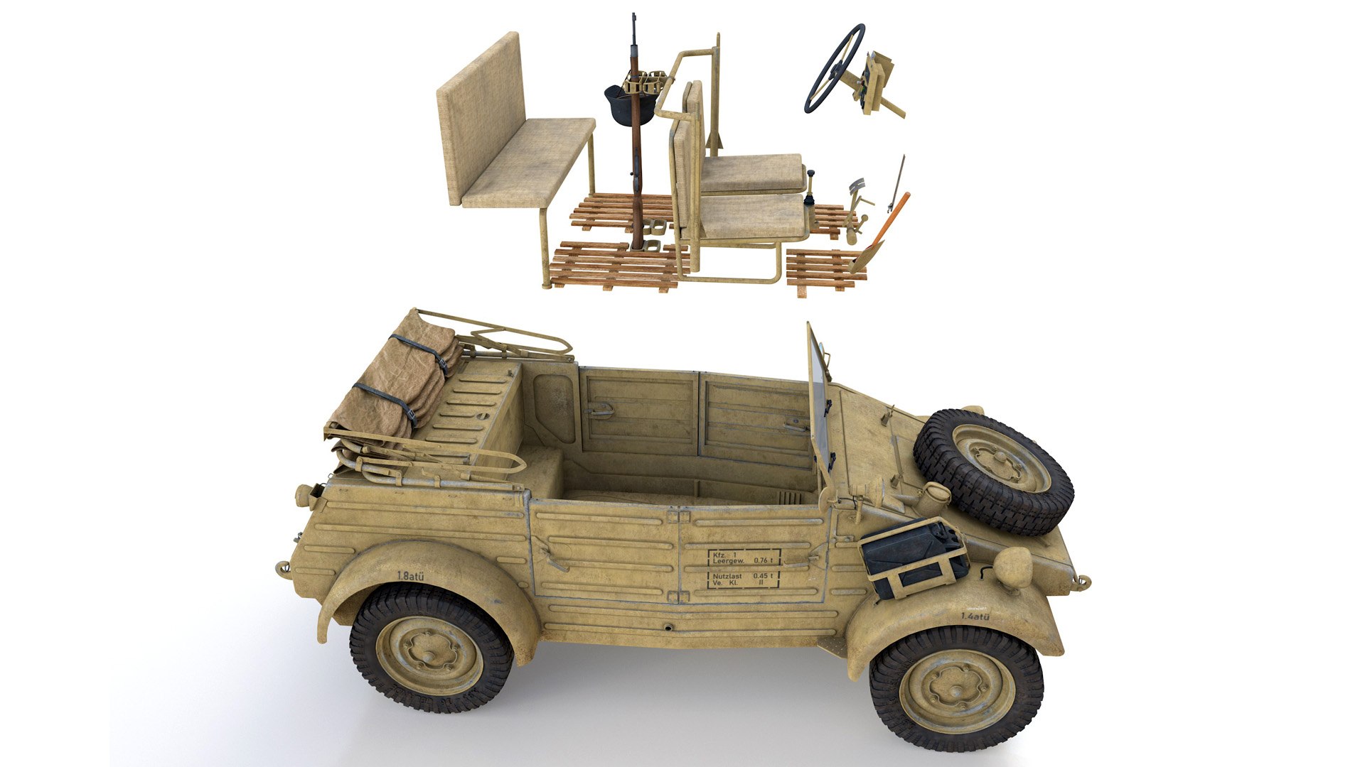 3D Model VW - Typ 82 - Kubelwagen - XIV Panzerkorps - TurboSquid 2072913