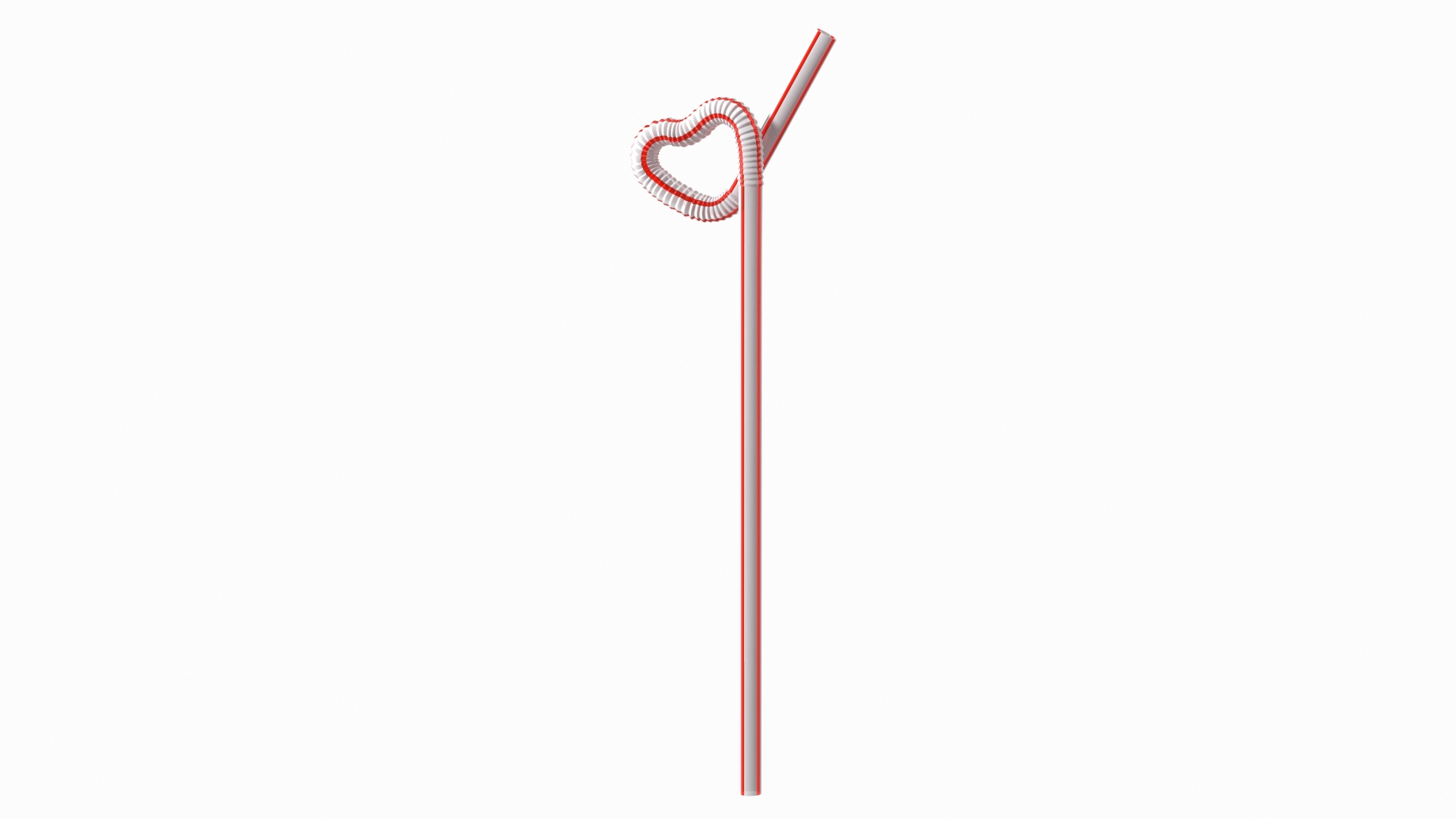 Heart Shaped Drinking Straw With Stripes 3D Model - TurboSquid 1799384