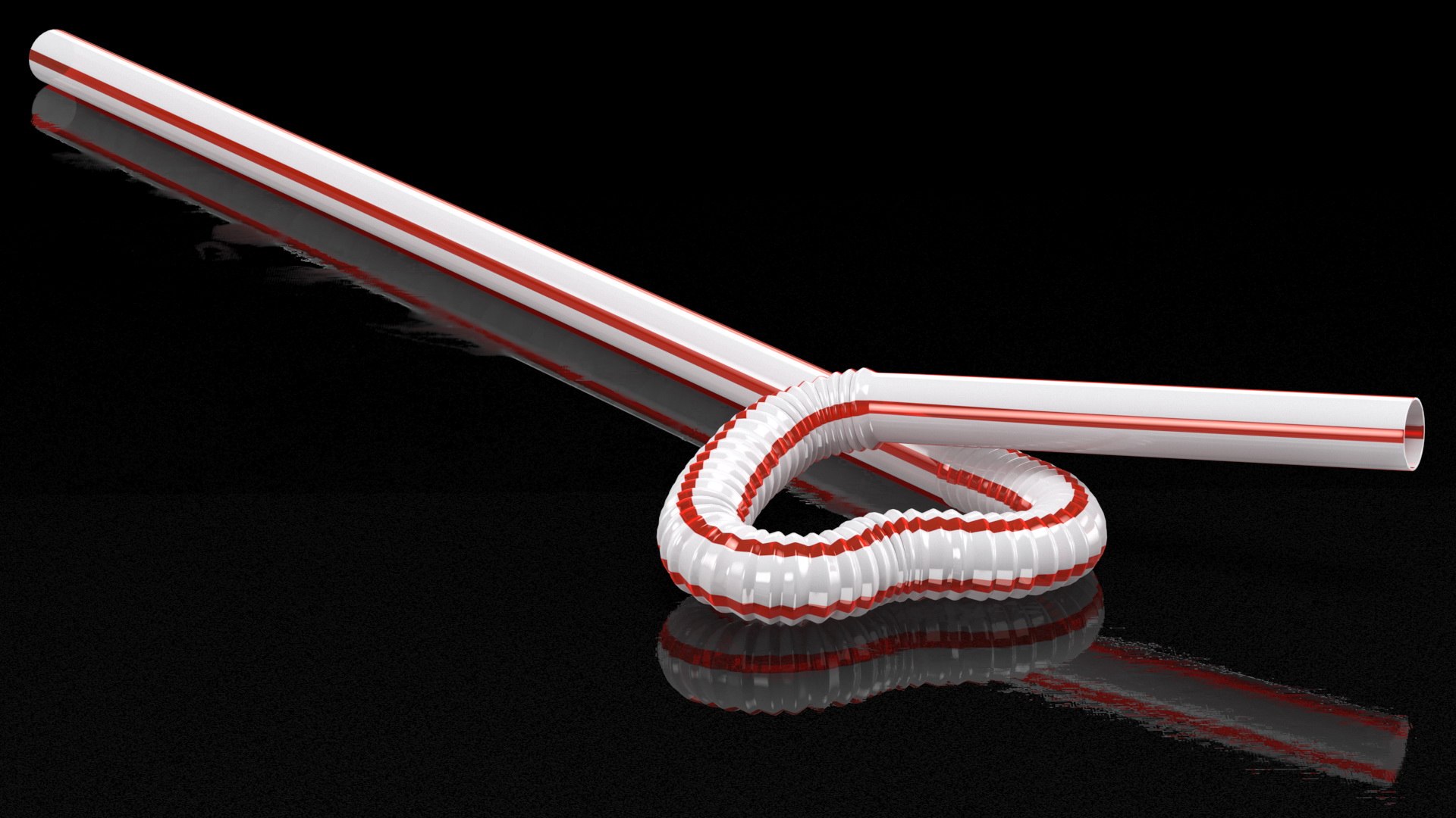 Heart Shaped Drinking Straw With Stripes 3D Model - TurboSquid 1799384