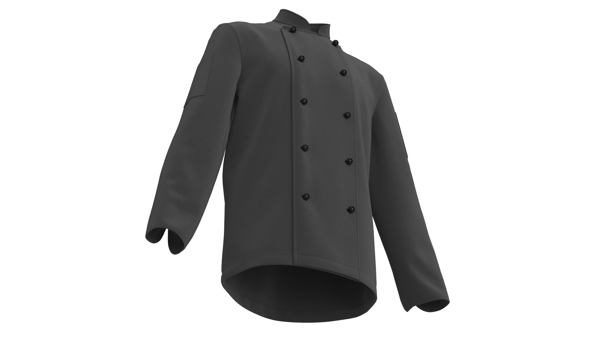 Black Chef Jacket 3D Model - TurboSquid 2149418
