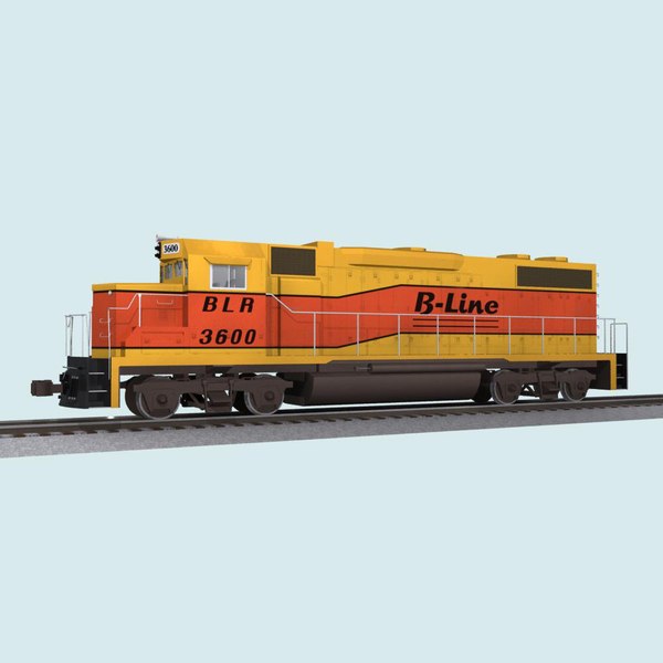 3d train car b-line railroad