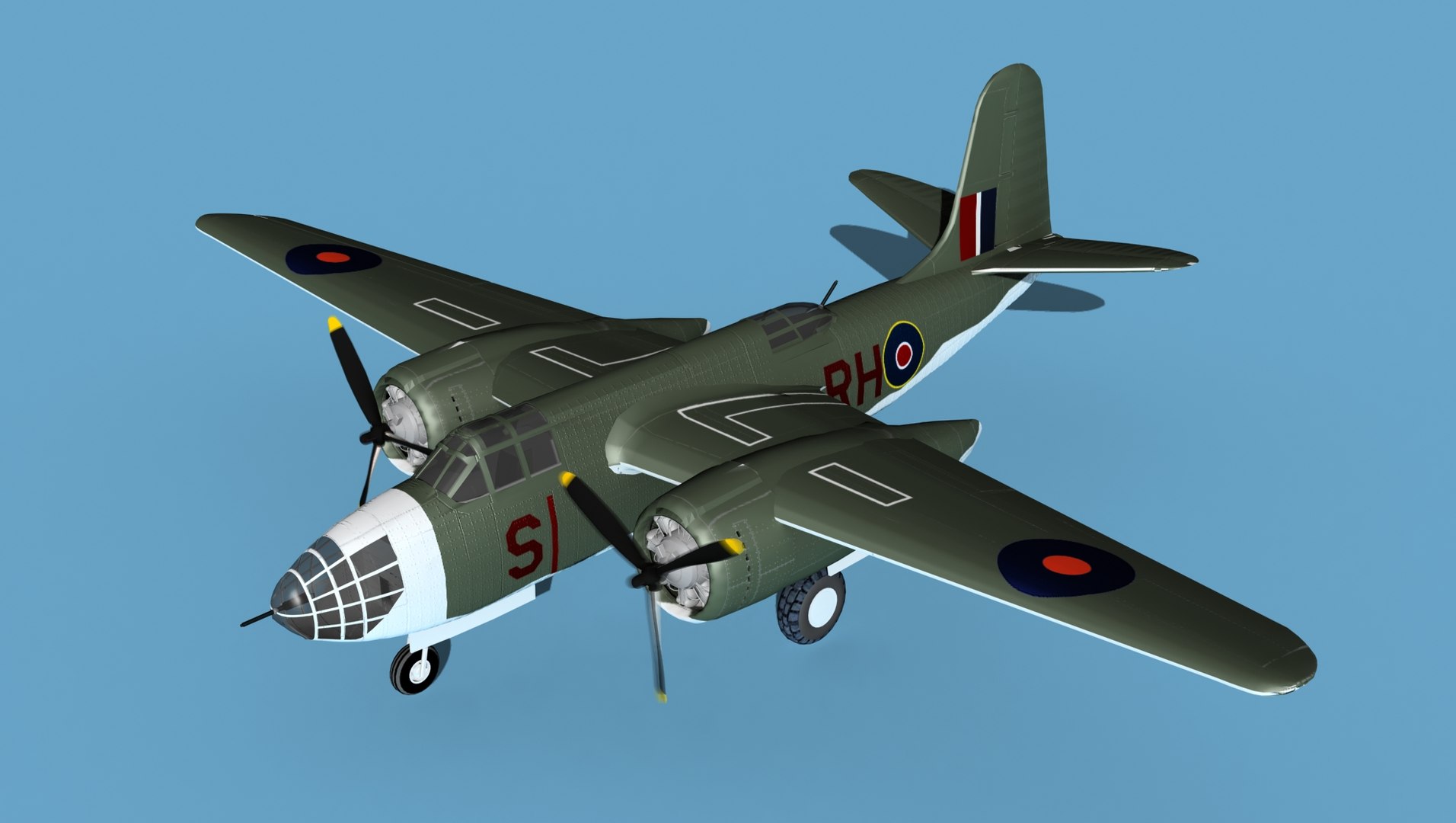 Douglas DB-7 Boston Mk I V01 RAF Model - TurboSquid 1917723