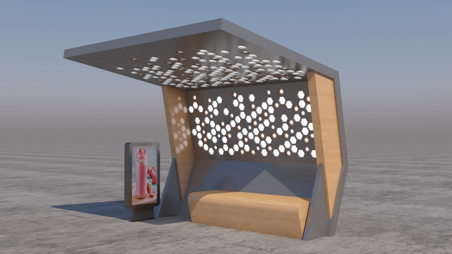 3D Bus Stop - TurboSquid 1461582
