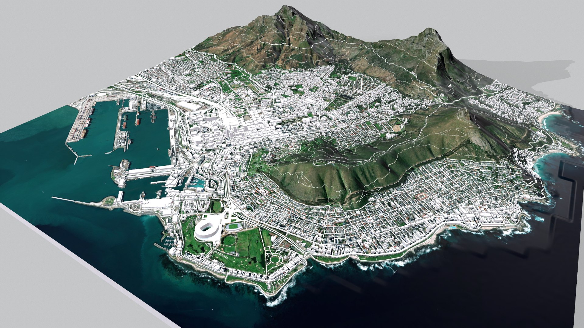 Cityscape Cape Town South Africa 3D Model - TurboSquid 1926030