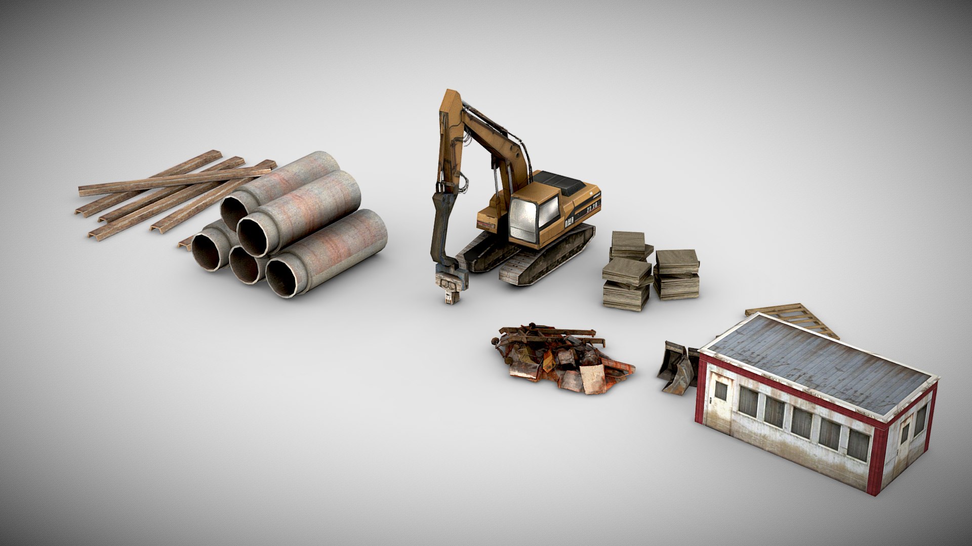 Construction Assets Low Poly 3D Model - TurboSquid 2258865