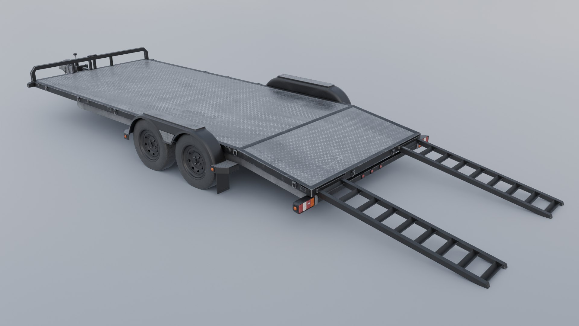 3D Flatbed Trailer Double Axes - TurboSquid 2271353