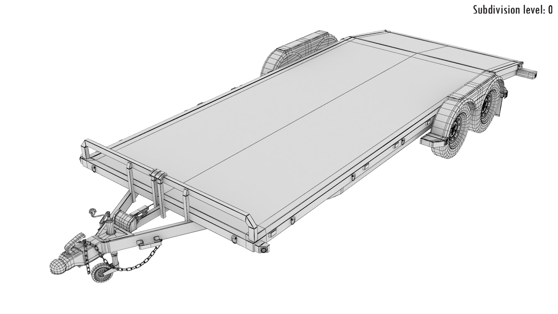 3D Flatbed Trailer Double Axes - TurboSquid 2271353