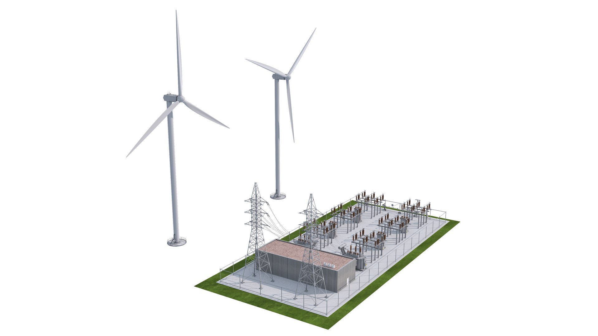 3D Model Wind Farm Substation - TurboSquid 2364740
