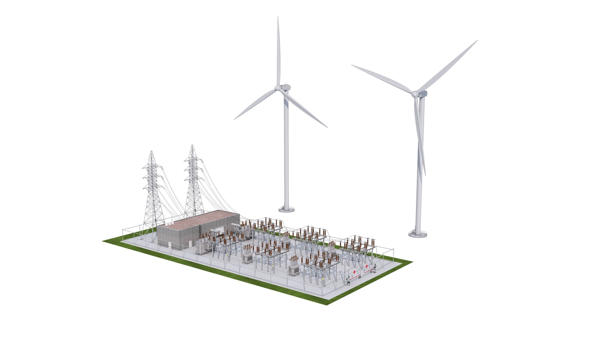 3D Model Wind Farm Substation - TurboSquid 2364740