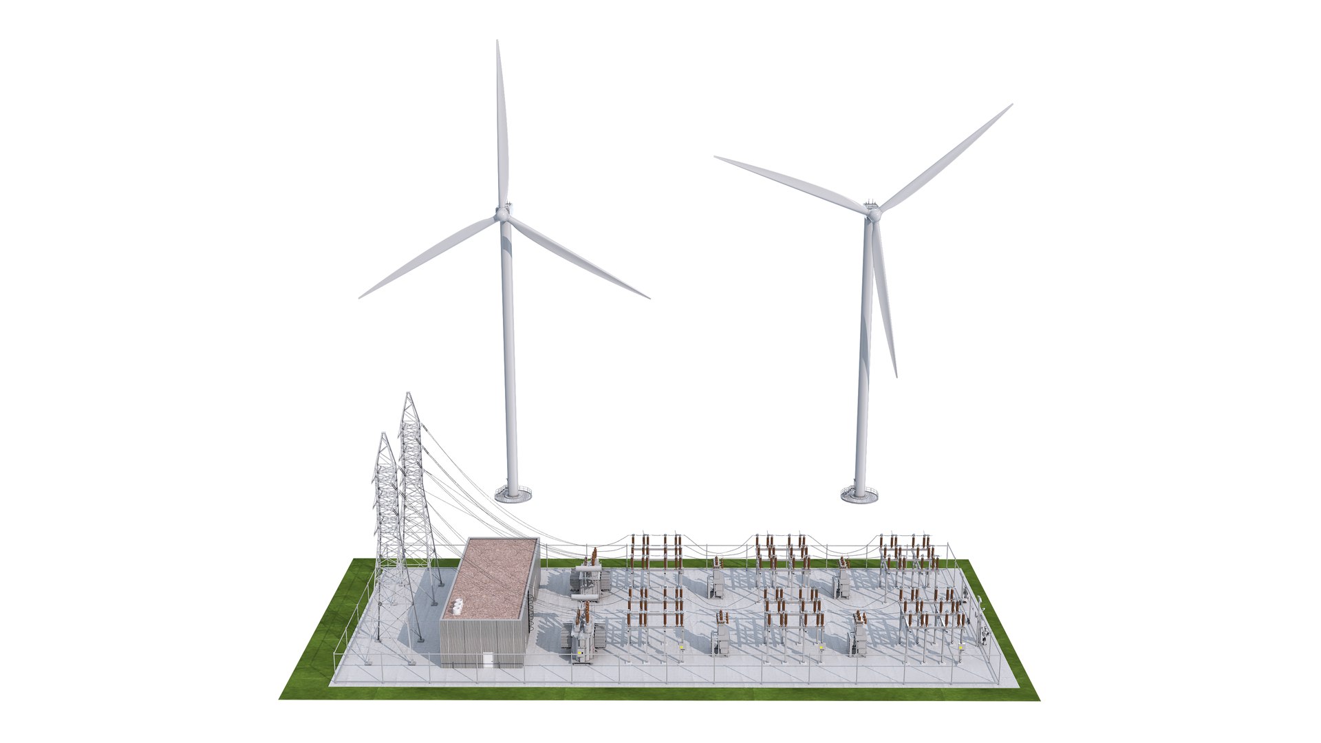 3D Model Wind Farm Substation - TurboSquid 2364740