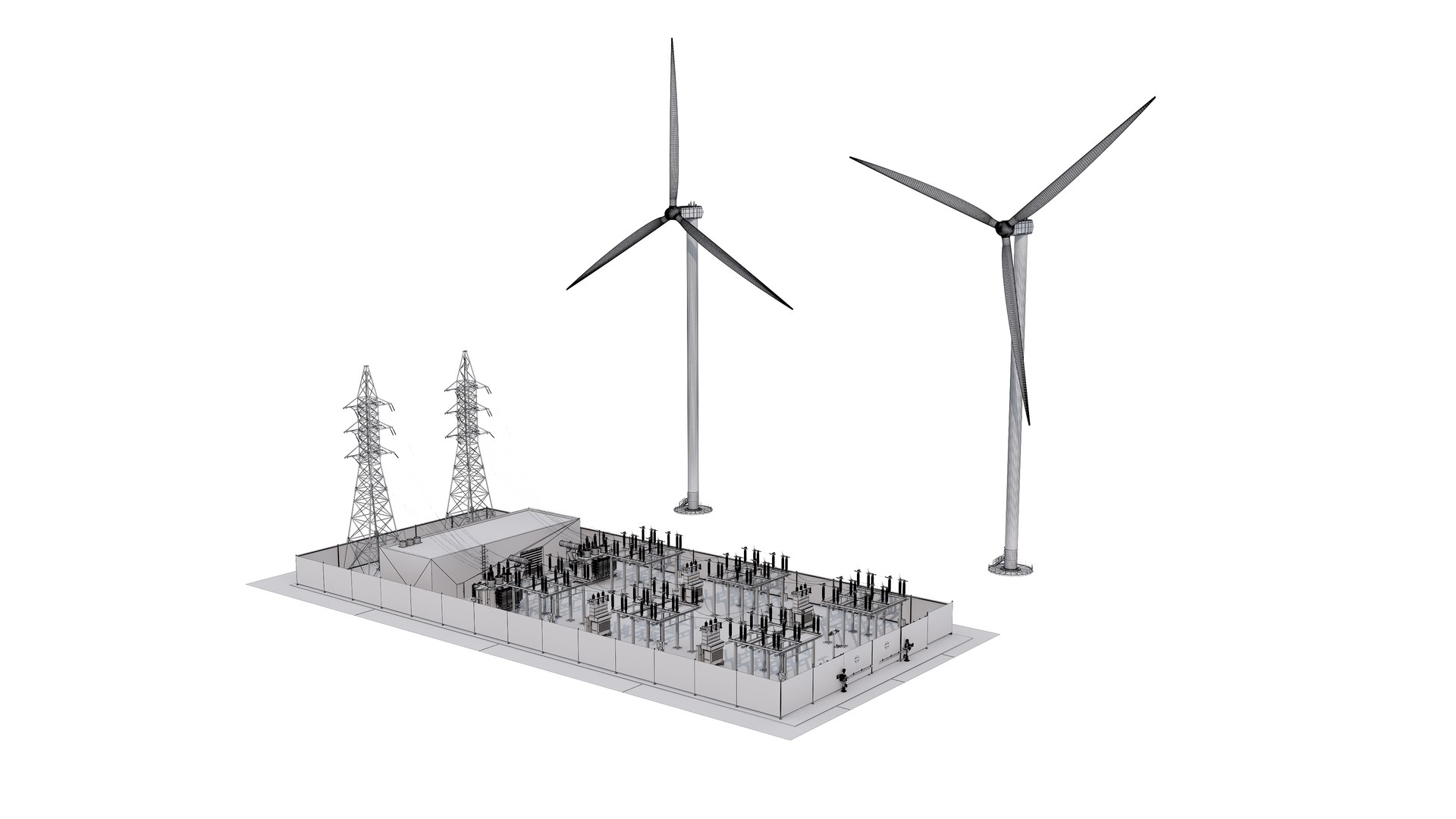 3D Model Wind Farm Substation - TurboSquid 2364740