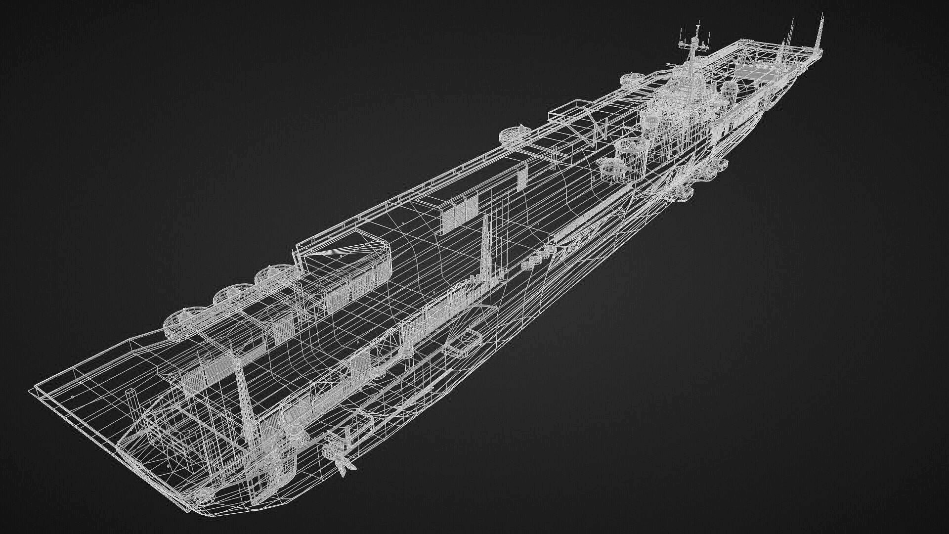 uss hornet aircraft carrier 3d model