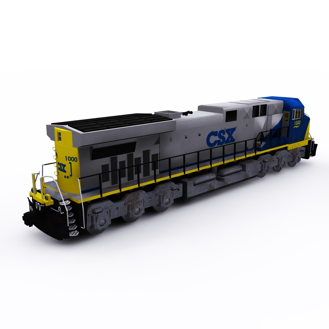3D Model CSX EMD And GE Locomotives With Coal Oil And Container ...