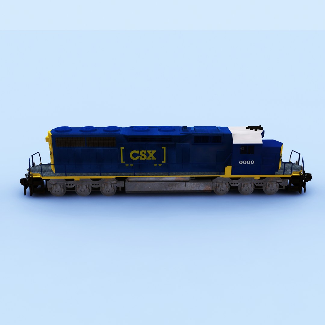 3D Model CSX EMD And GE Locomotives With Coal Oil And Container ...