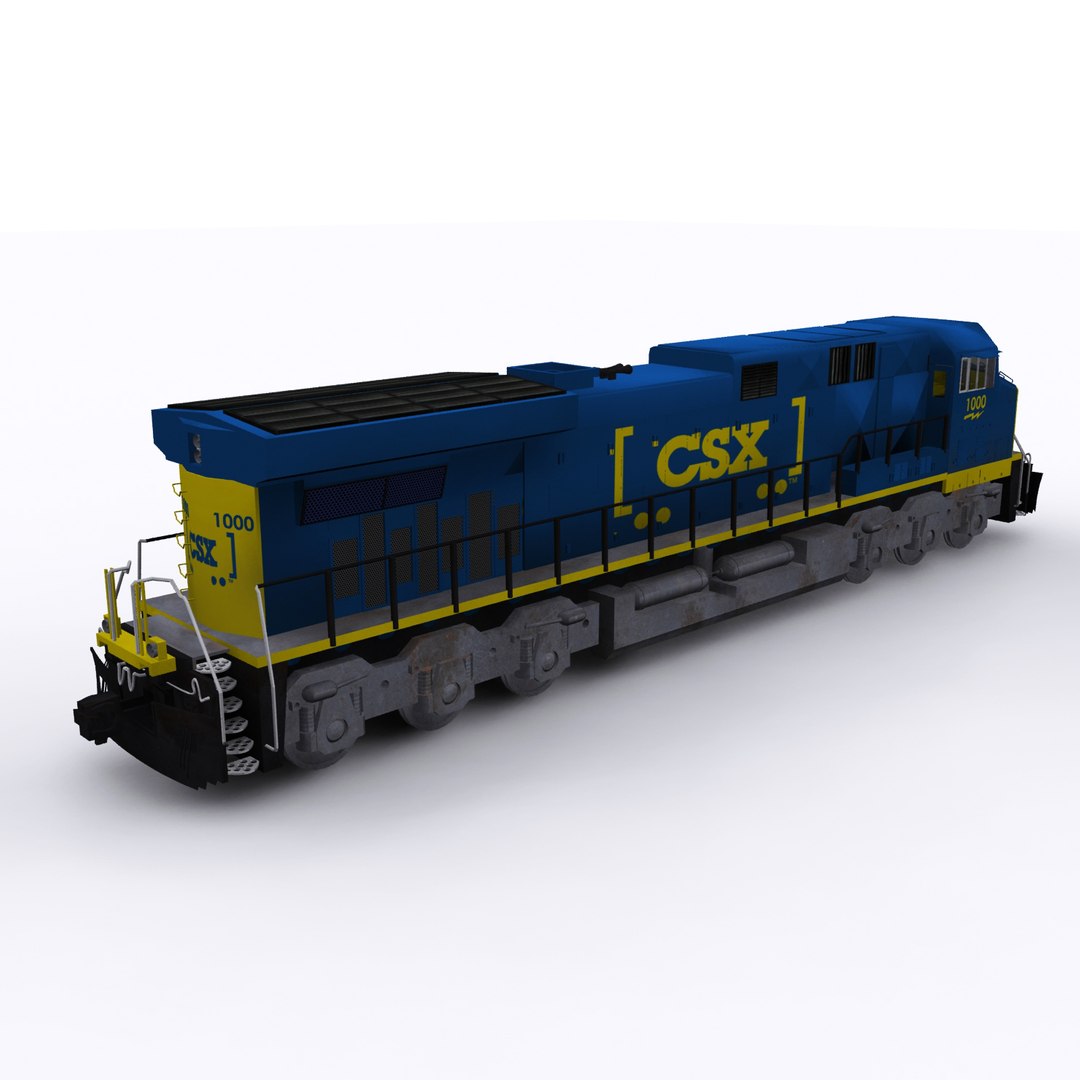 3D Model CSX EMD And GE Locomotives With Coal Oil And Container ...