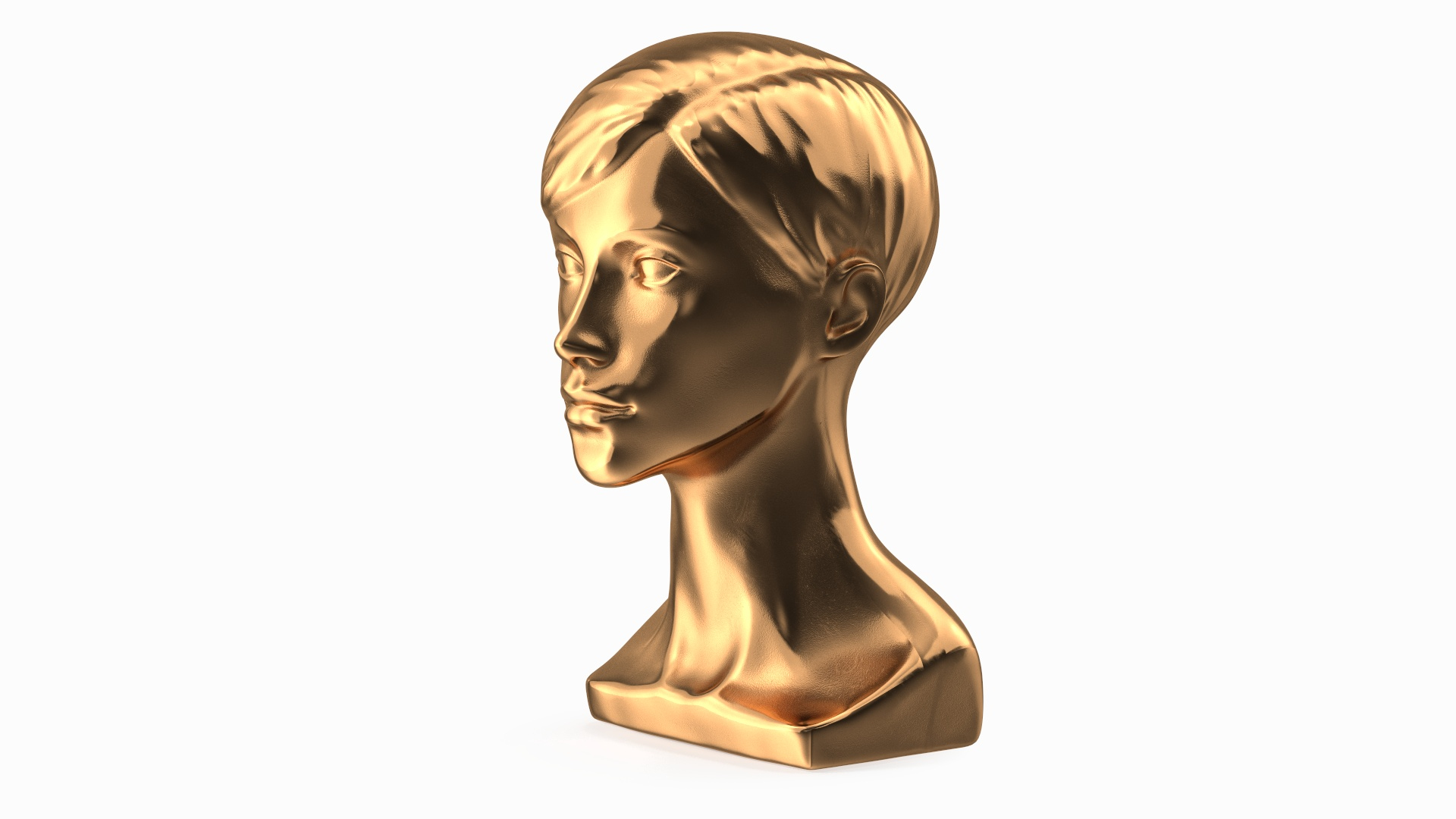 Golden Woman Mannequin Head With Hair 3d Turbosquid 2211810