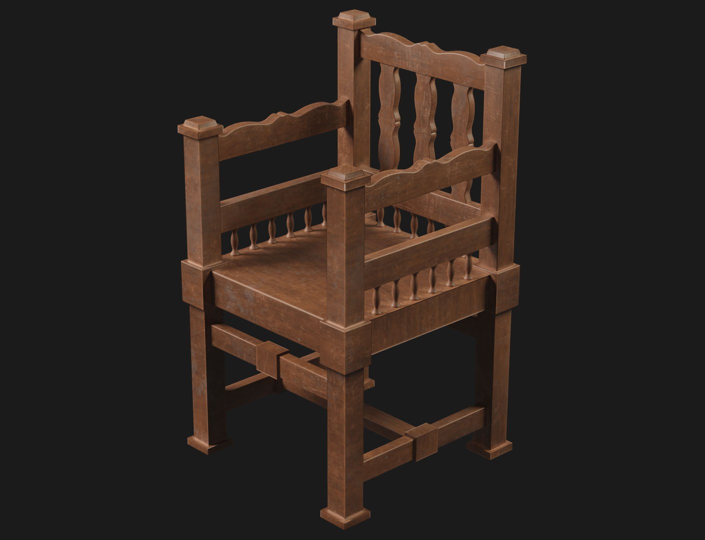 3D Wooden Chair 1 - TurboSquid 2300321