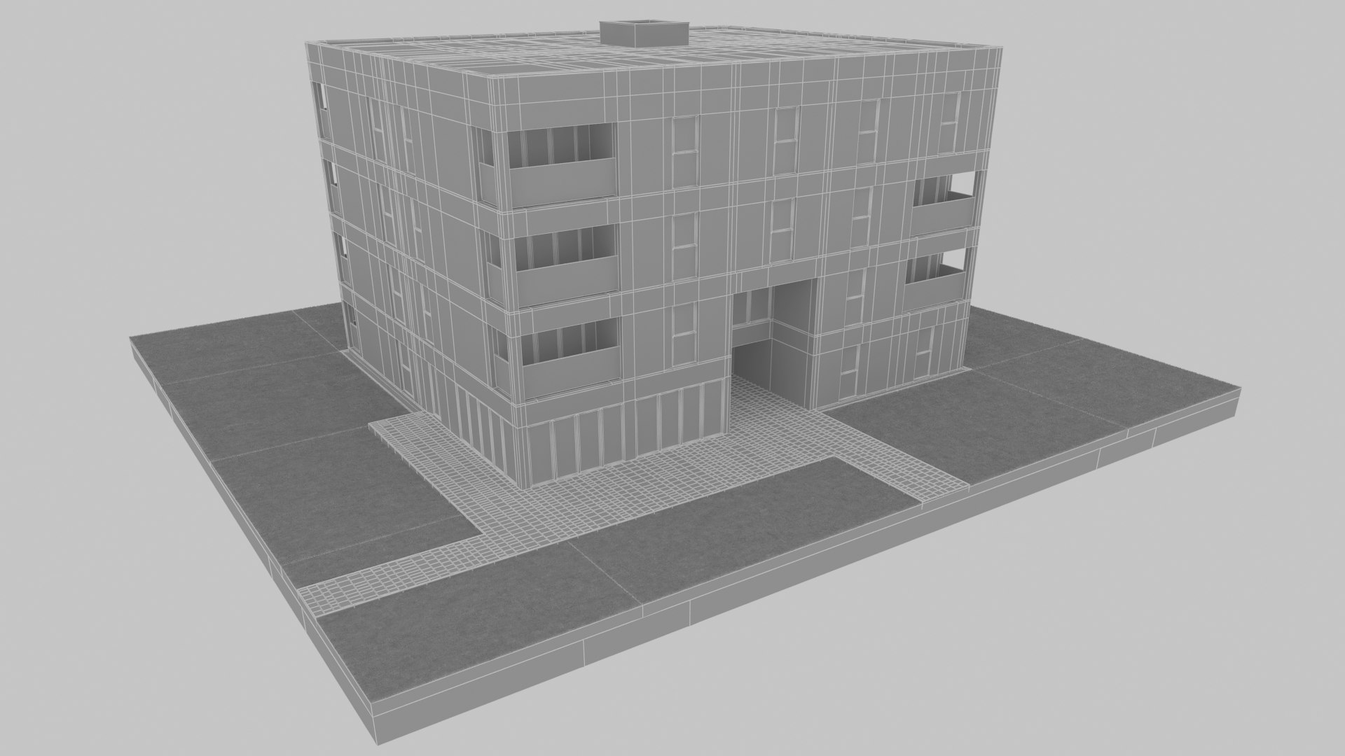 Housing Estate Building 3D Model - TurboSquid 2162809