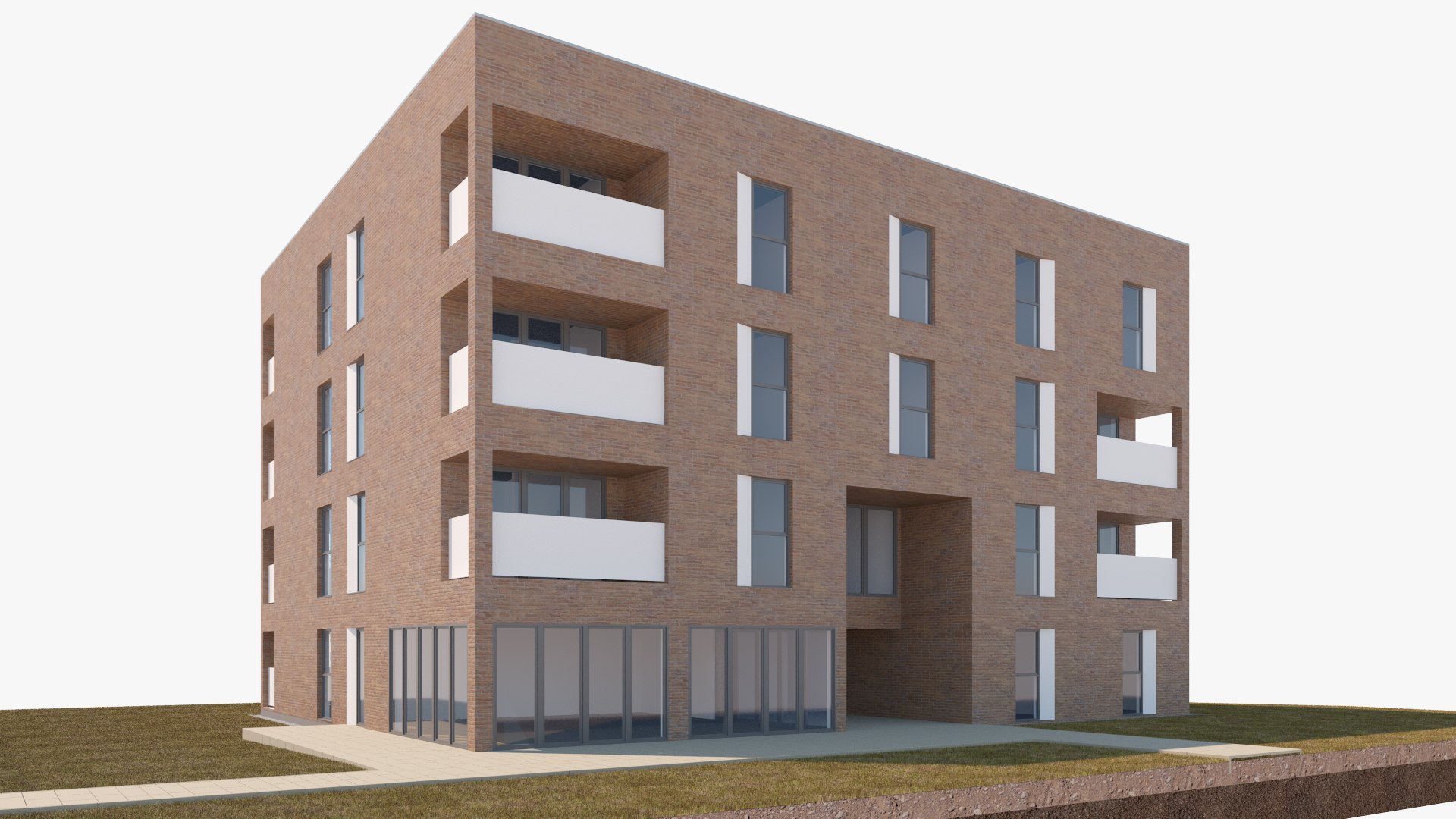 Housing Estate Building 3D Model - TurboSquid 2162809