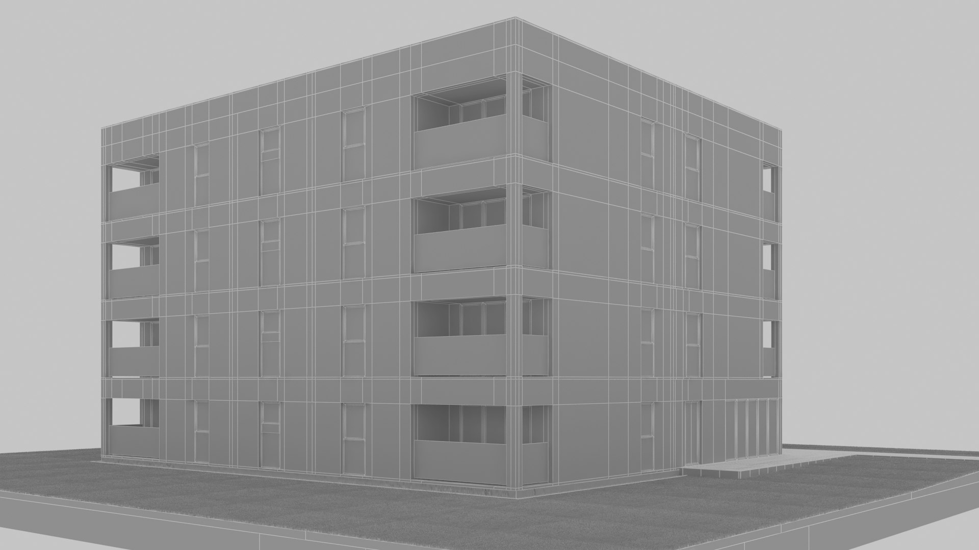 Housing Estate Building 3D Model - TurboSquid 2162809