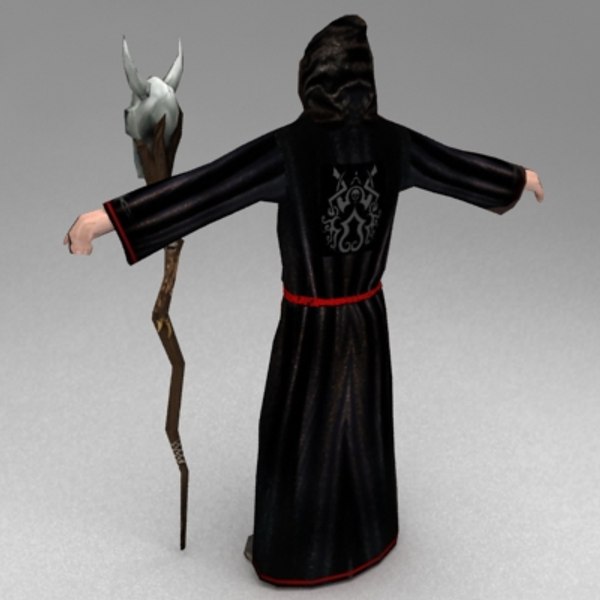 3d model staff monk necromancer