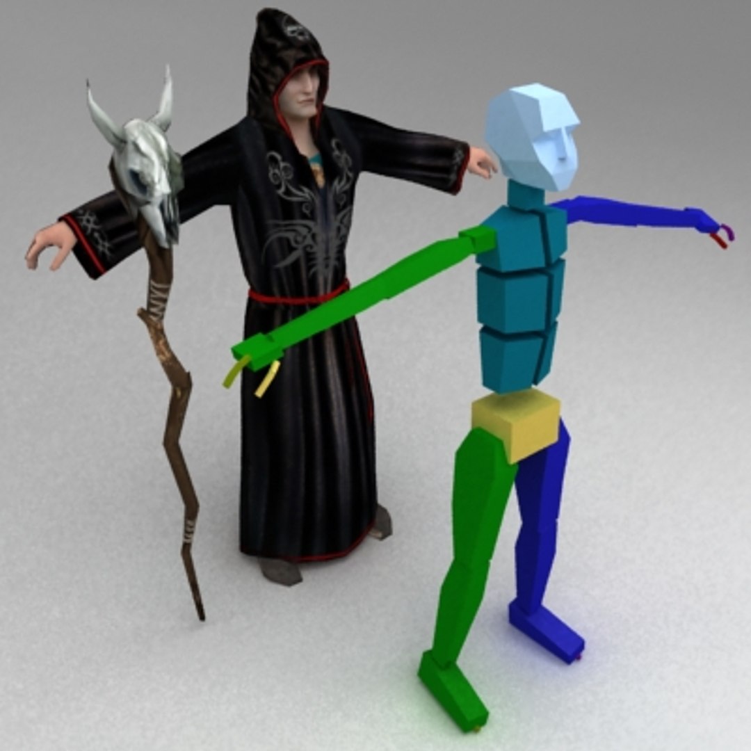 3d model staff monk necromancer