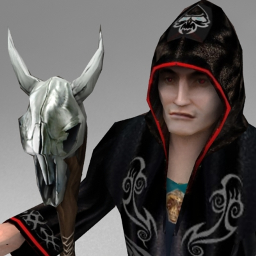 3d model staff monk necromancer