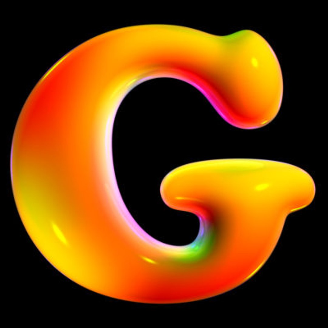 3d Organic Font Letter G Model
