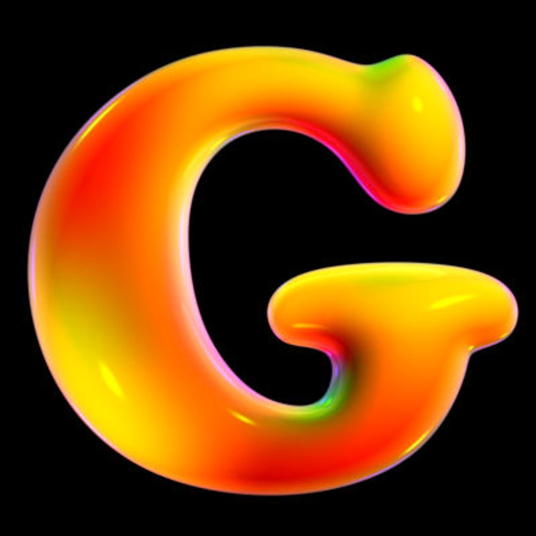 3d Organic Font Letter G Model