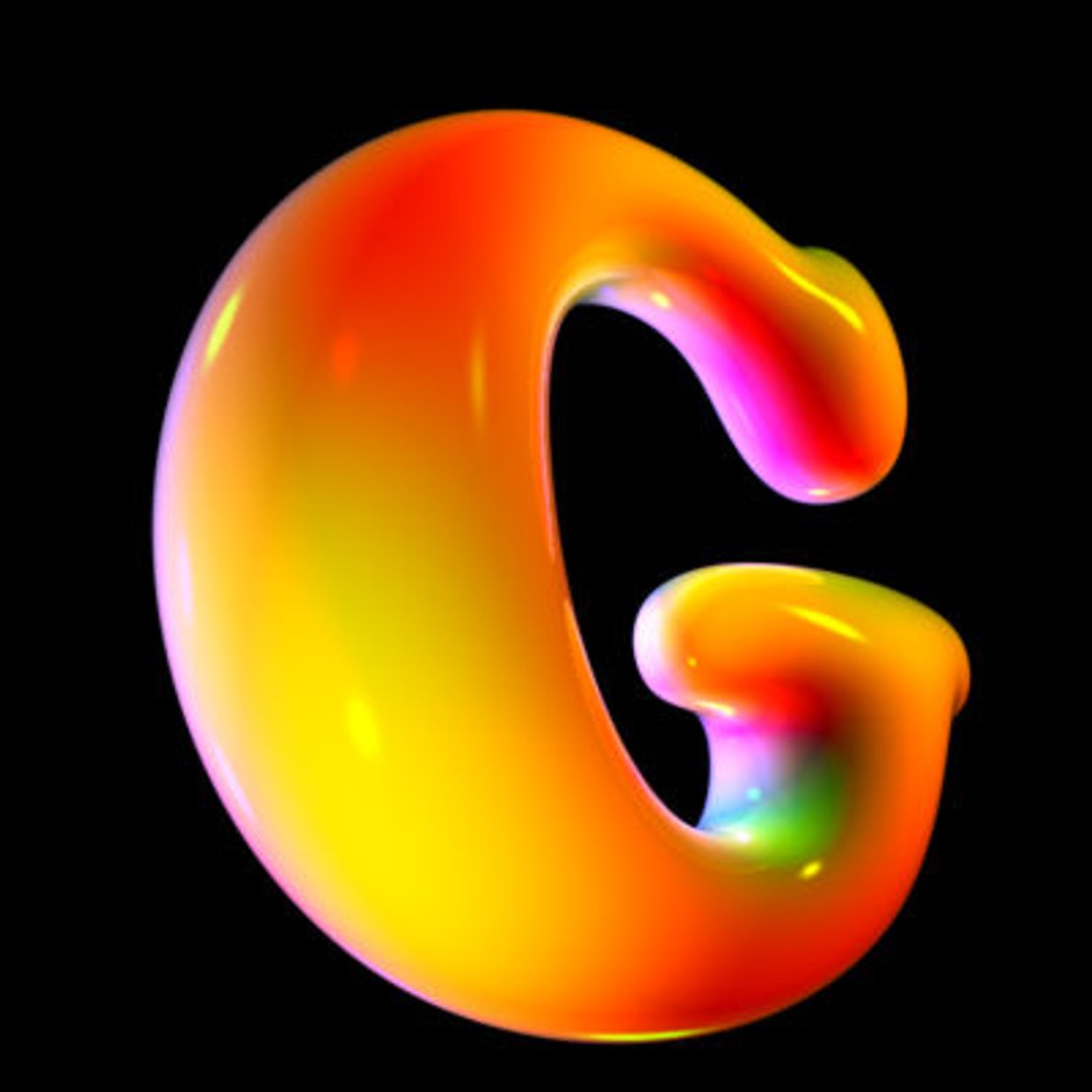 3d Organic Font Letter G Model