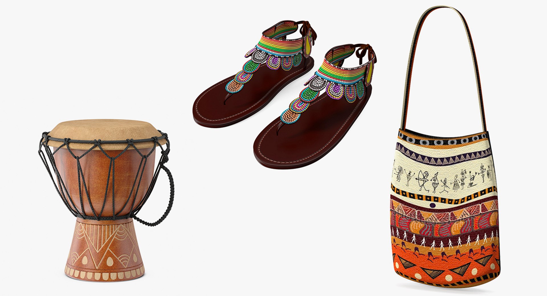 African Traditional Style Items Collection 3D - TurboSquid 2068487