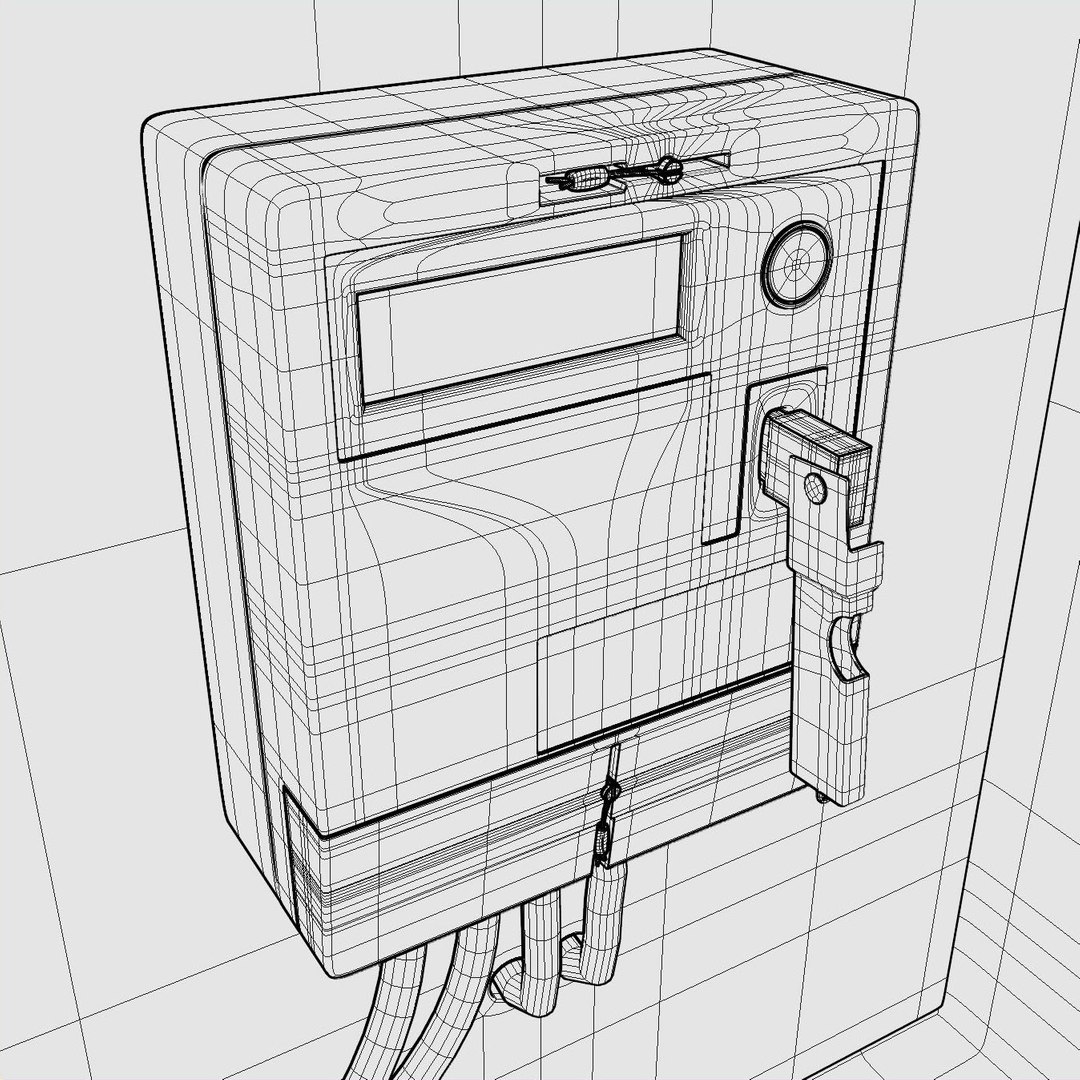 3d Model Electricity Key Meter