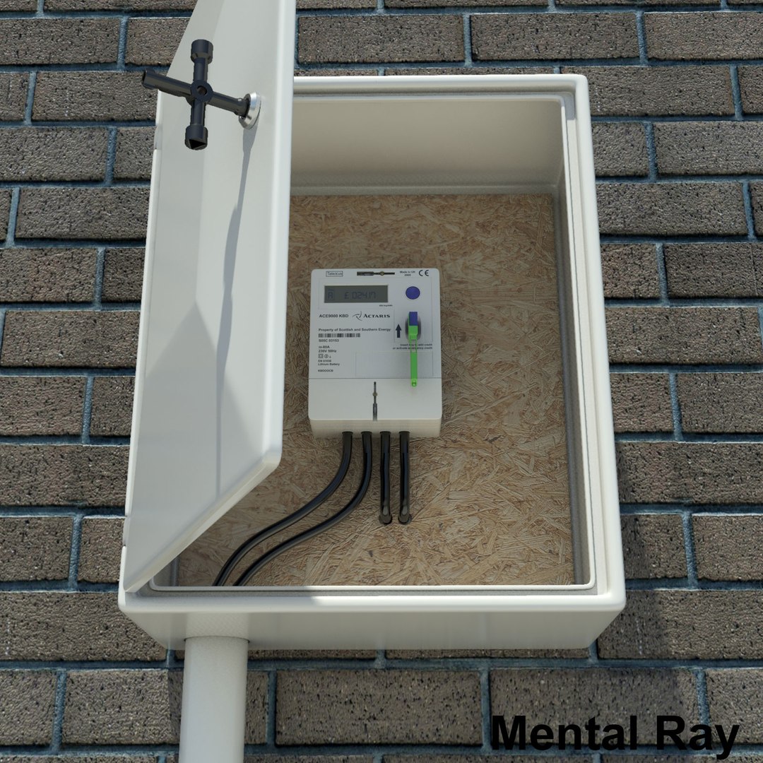 3d Model Electricity Key Meter