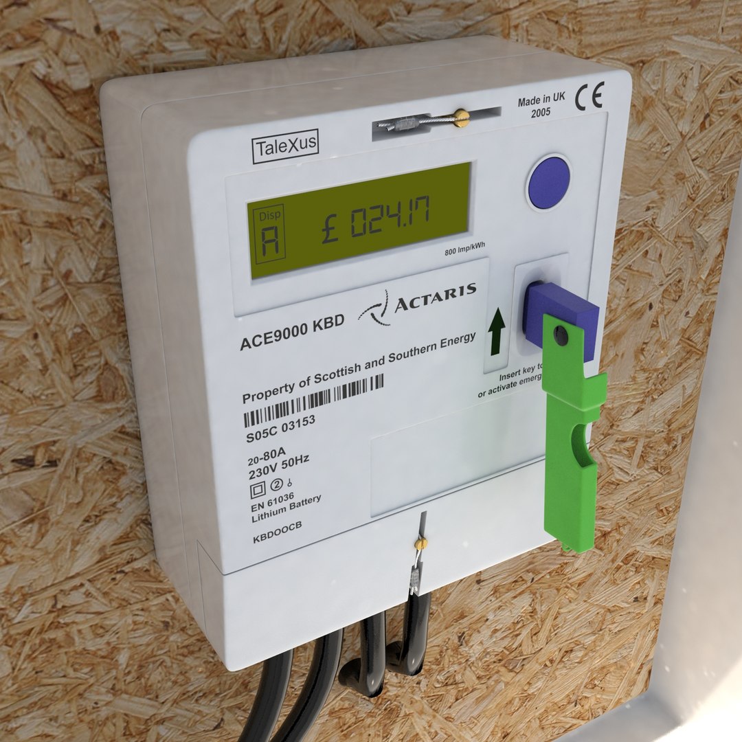 3d Model Electricity Key Meter