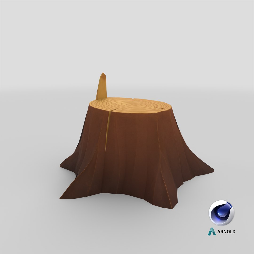 3D Cartoon Stump 02 model - TurboSquid 1941572