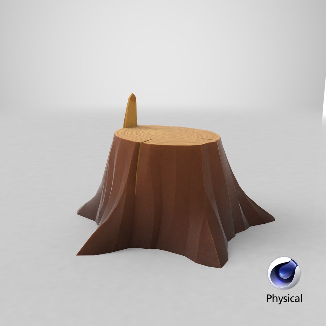 3D Cartoon Stump 02 model - TurboSquid 1941572