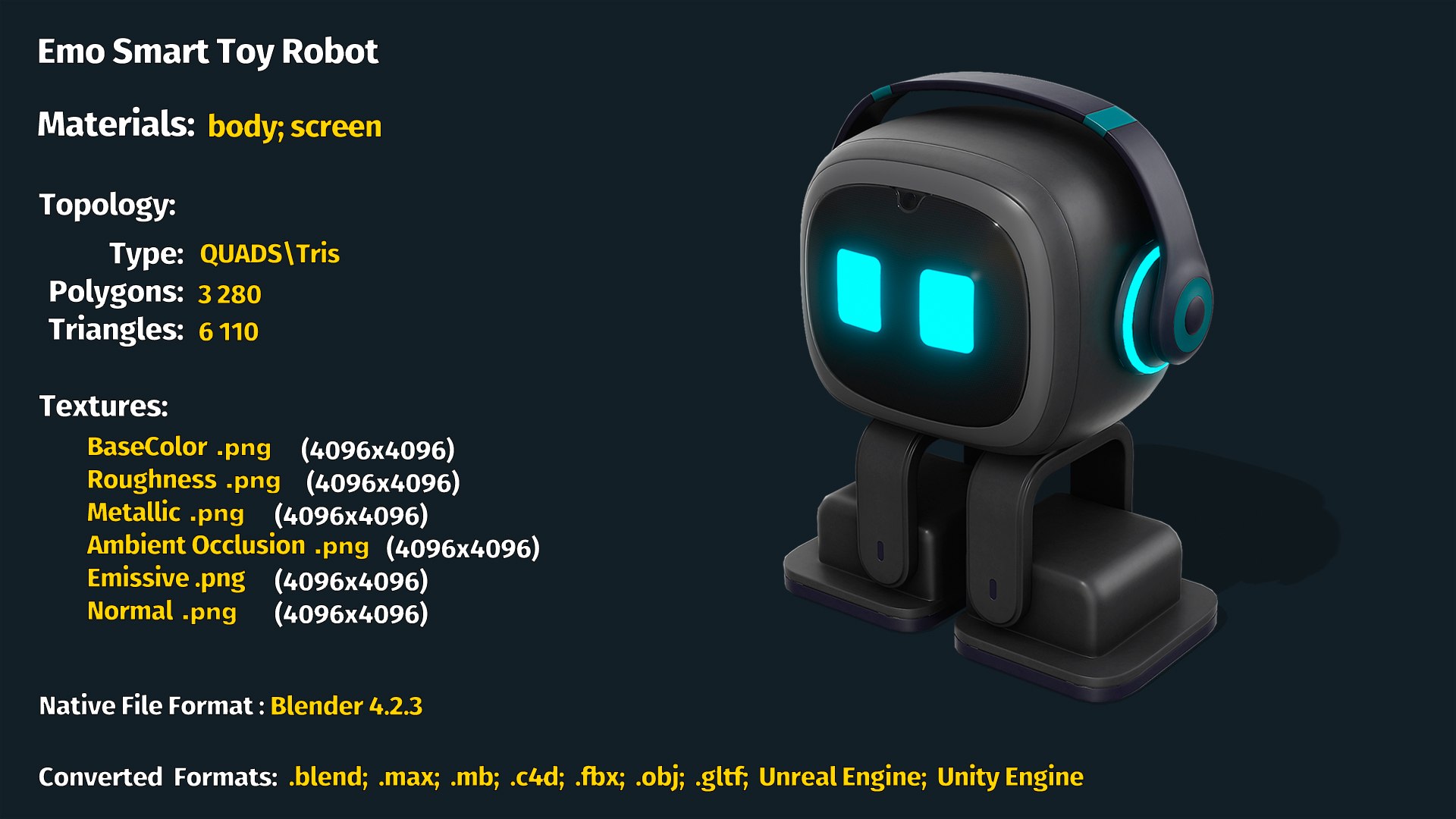 3D Emo Smart Toy Robot - TurboSquid 2333155