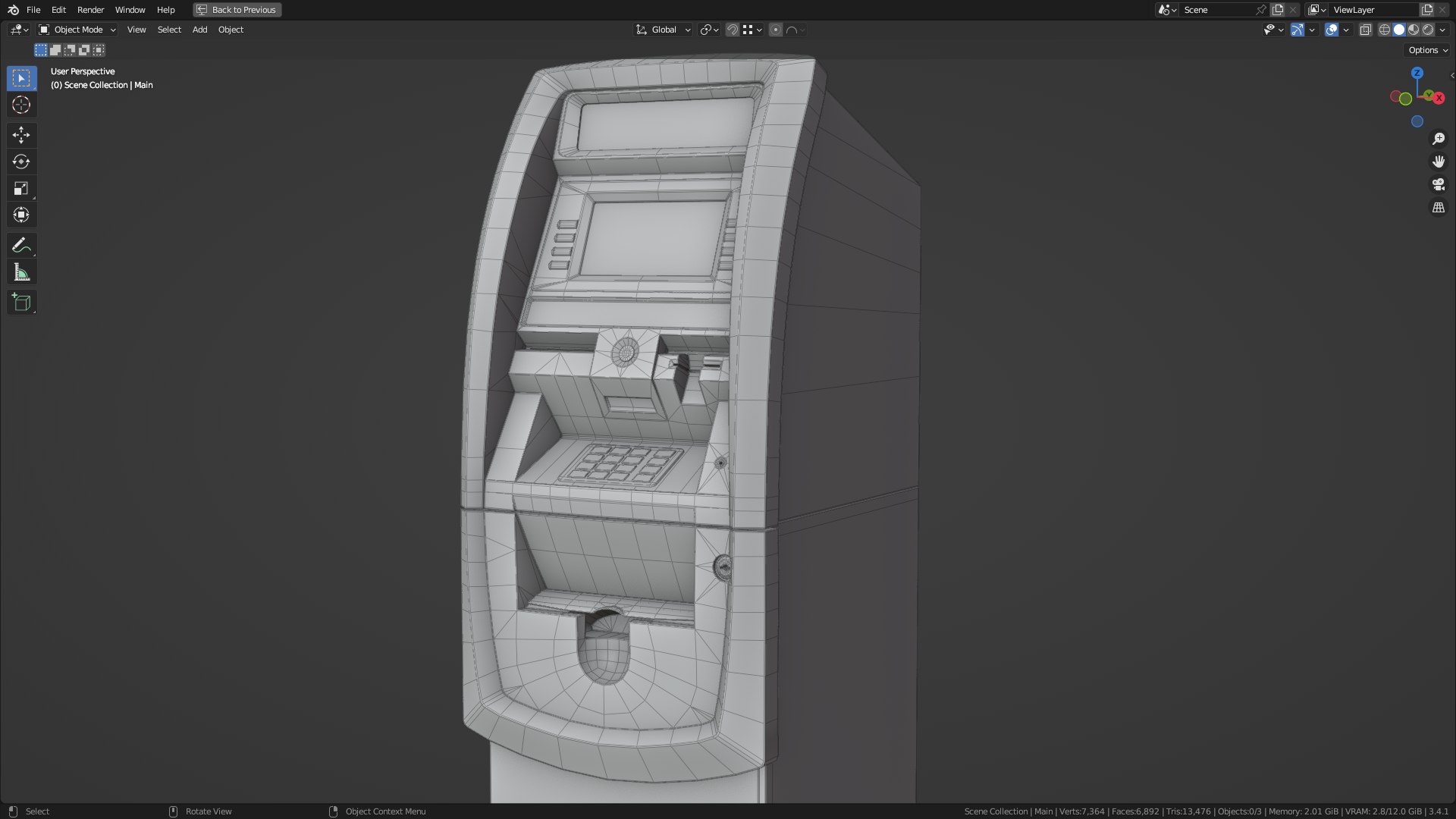 Genmega G2500 ATM Machine High Quality 3D Model - TurboSquid 2147148