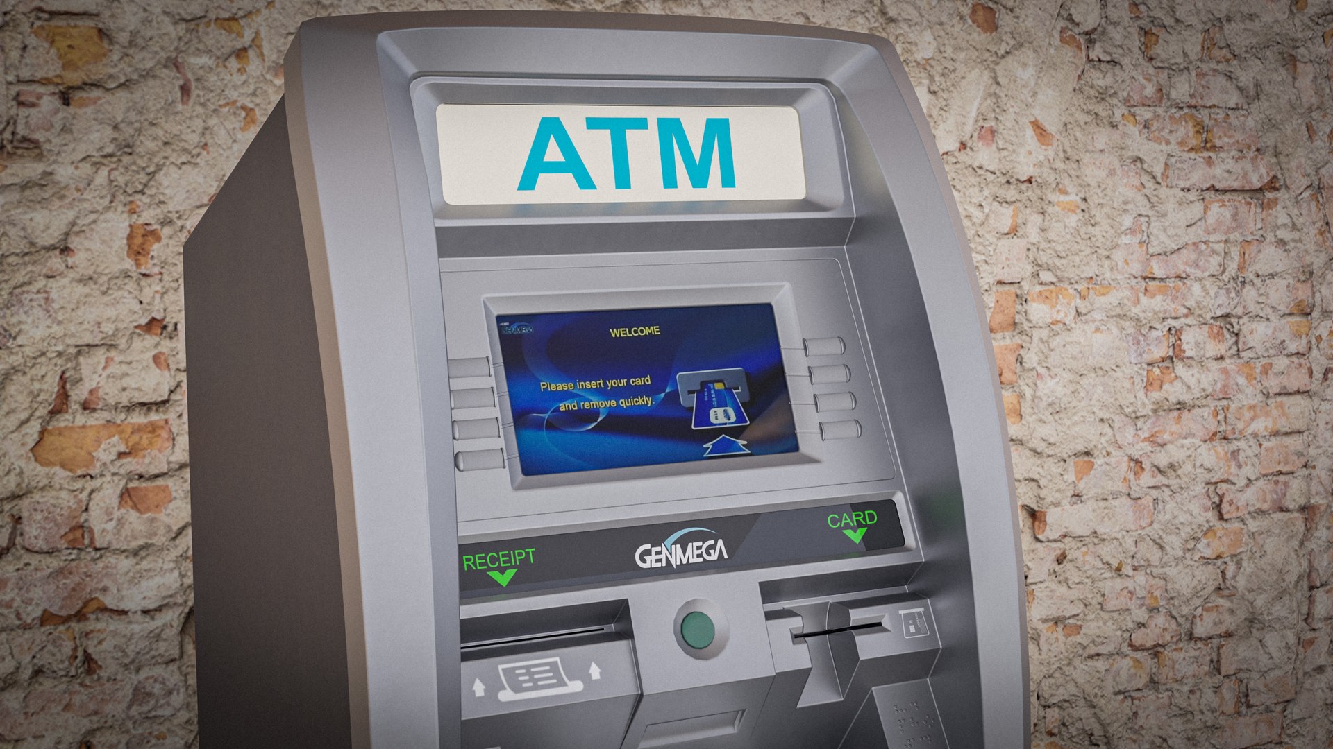 Genmega G2500 ATM Machine High Quality 3D Model - TurboSquid 2147148