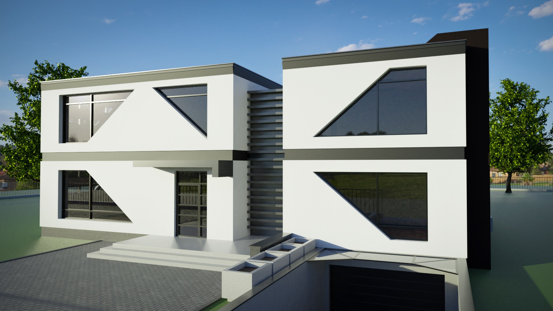 3D Residental Cubic House Building - TurboSquid 1604423