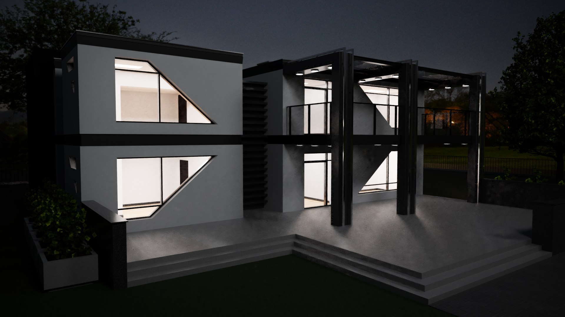 3D Residental Cubic House Building - TurboSquid 1604423