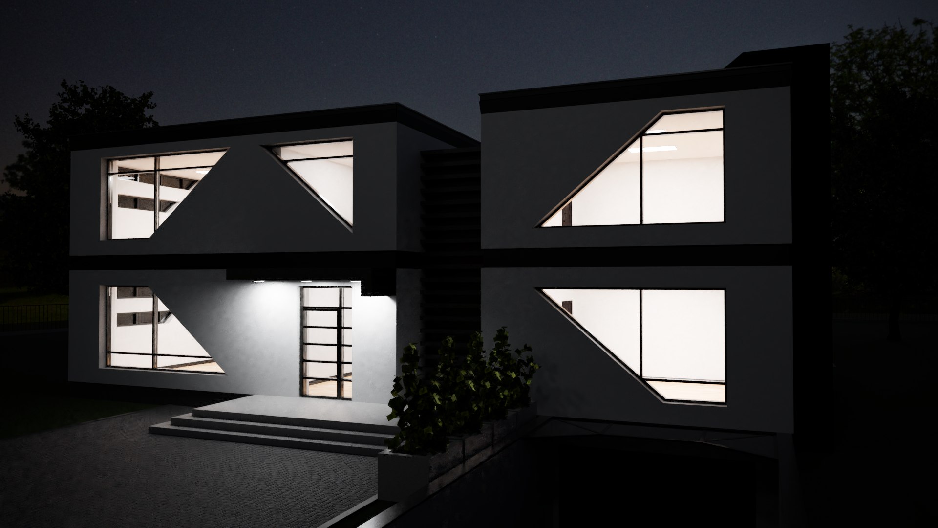 3D Residental Cubic House Building - TurboSquid 1604423